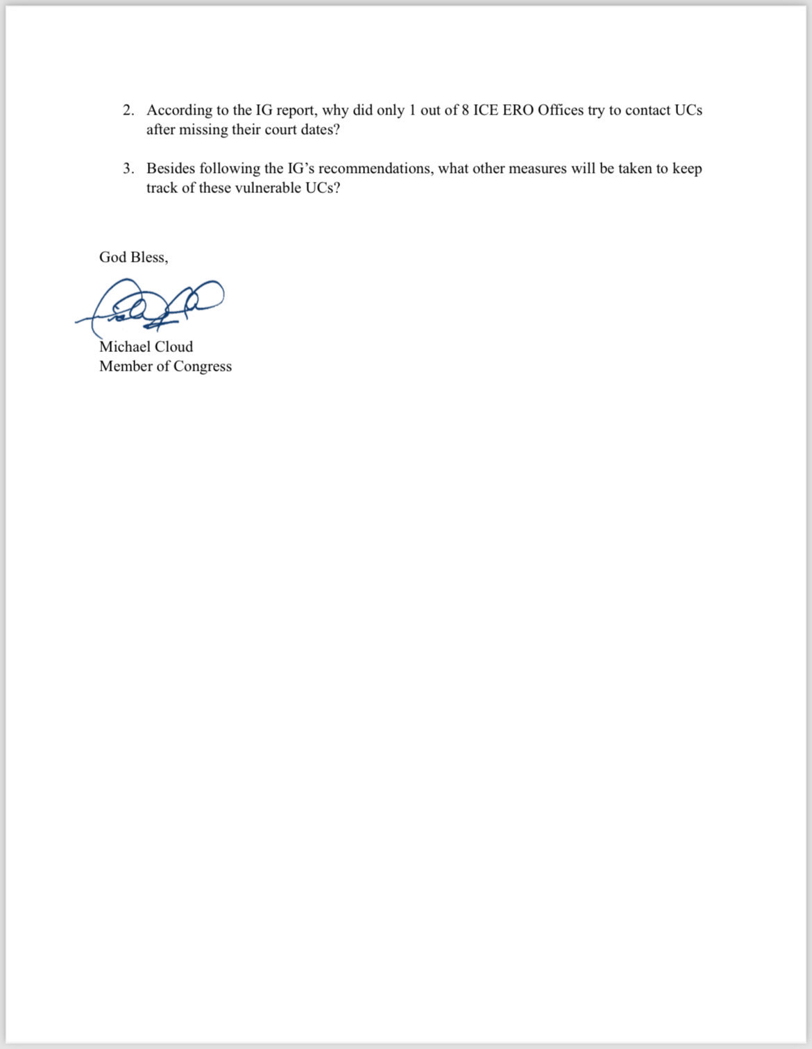 Michael Cloud demands answers from ICE over nearly 300,000 missing migrant children