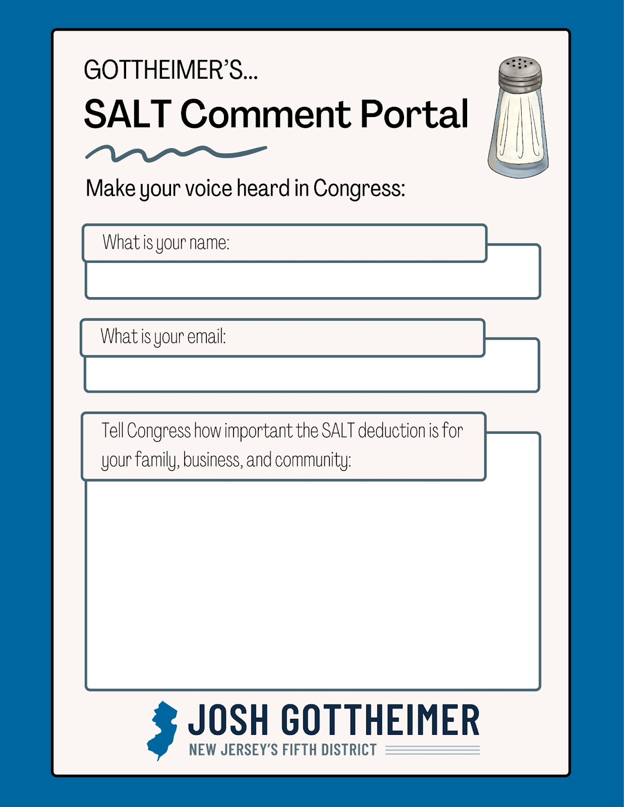 RELEASE: Gottheimer Fights Against Red Moocher States to Restore SALT ...