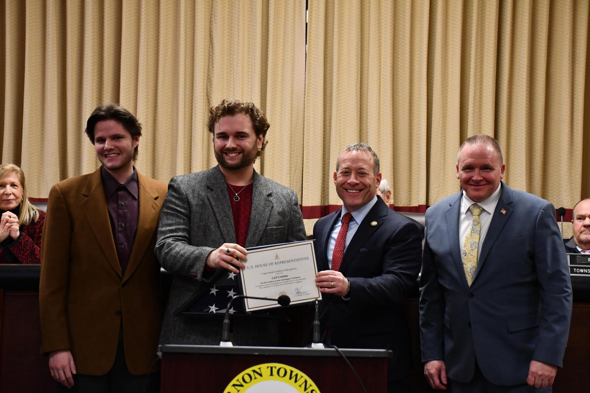 PHOTO RELEASE: Gottheimer Swears in Vernon Councilman Carl Contino