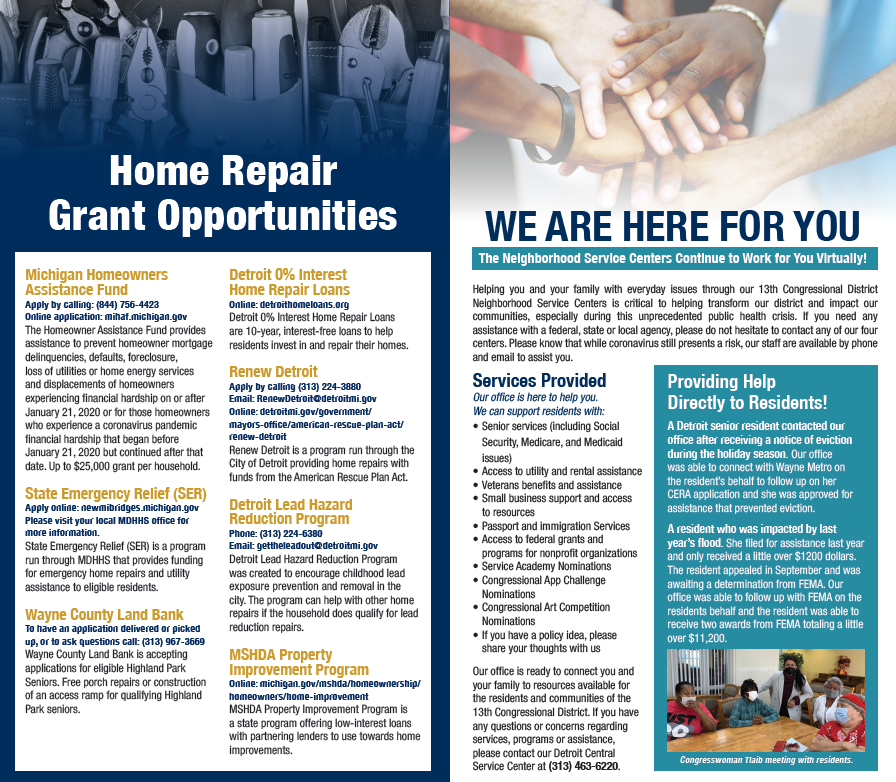 Printed Newsletter - Rashida Tlaib