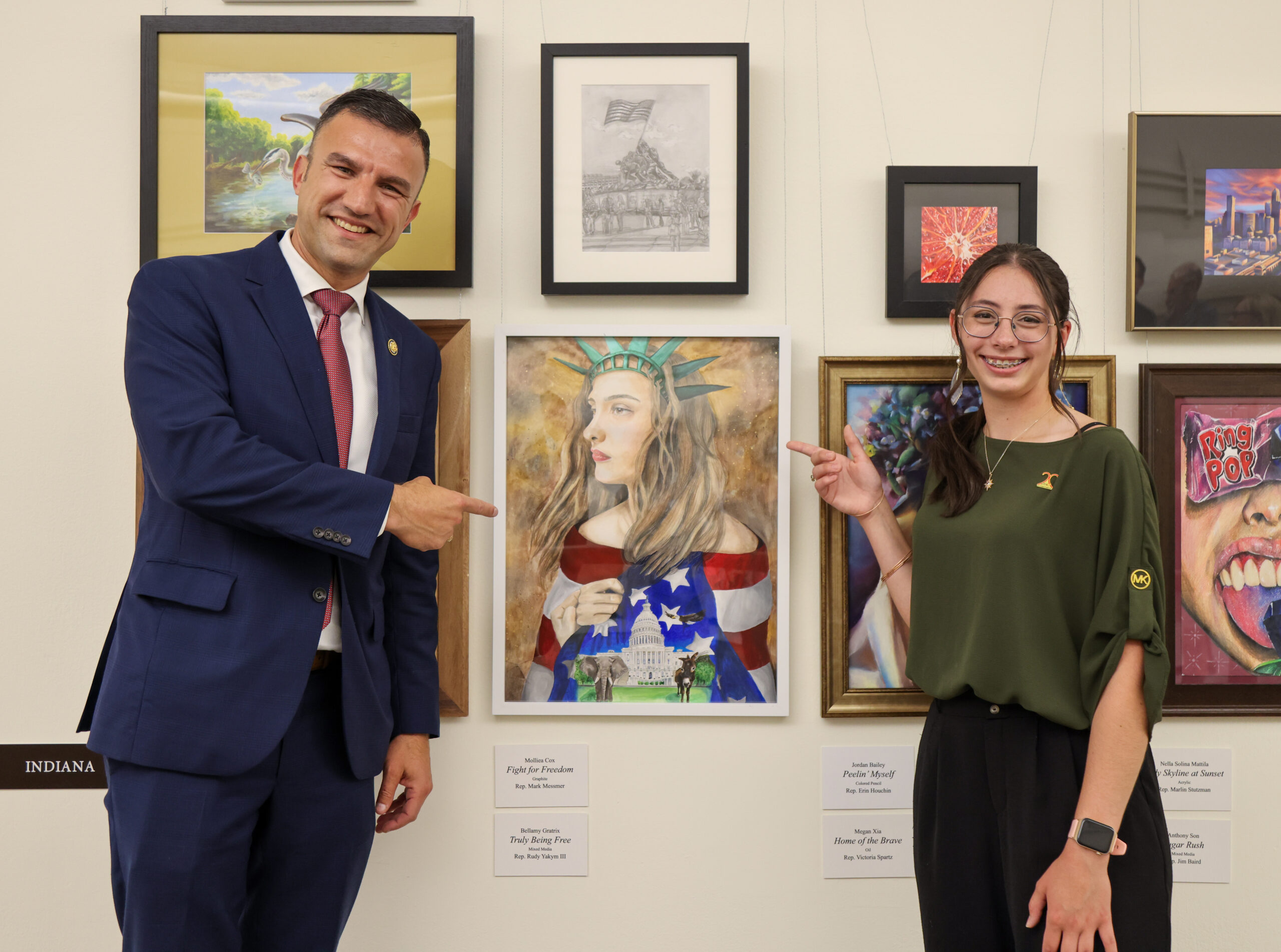 Rep. Yakym Welcomes Congressional Art Competition Winner to the Capitol