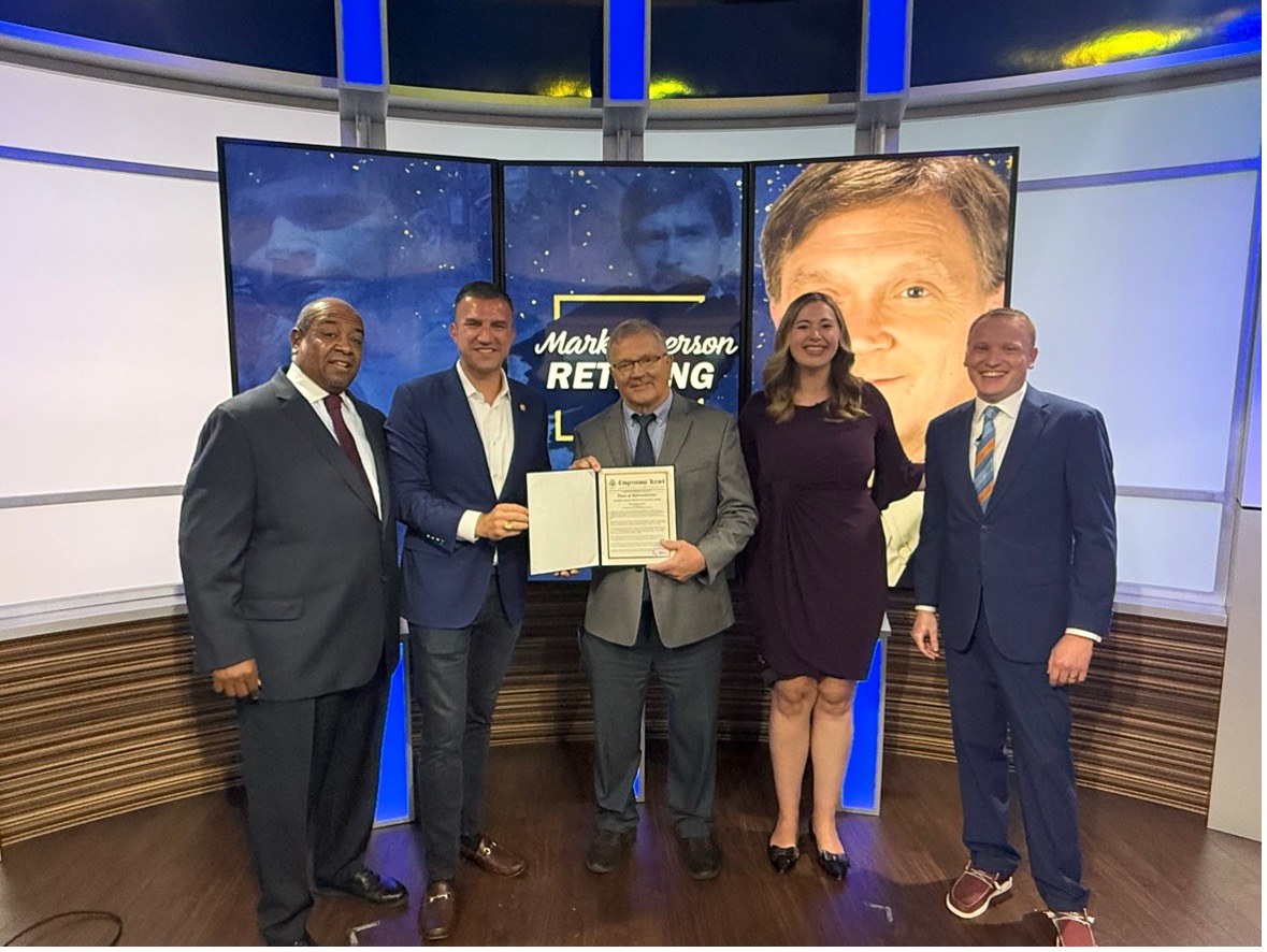 Rep. Yakym Honors Veteran Journalist Mark Peterson for 40 Years of Service